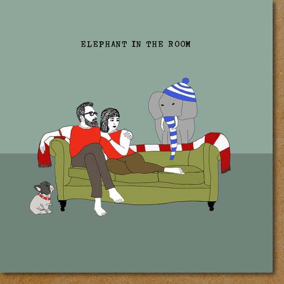 Funny Birthday Card for Football Fan Elephant in the Room - Etsy