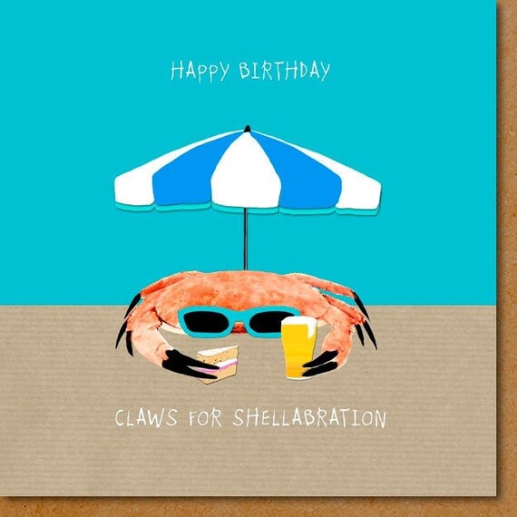 Funny Birthday Card for Him Claws for Shellabration Birthday - Etsy