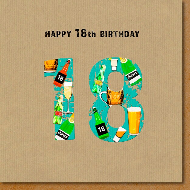 Happy 18th Birthday Card, Beer Drinking - Etsy