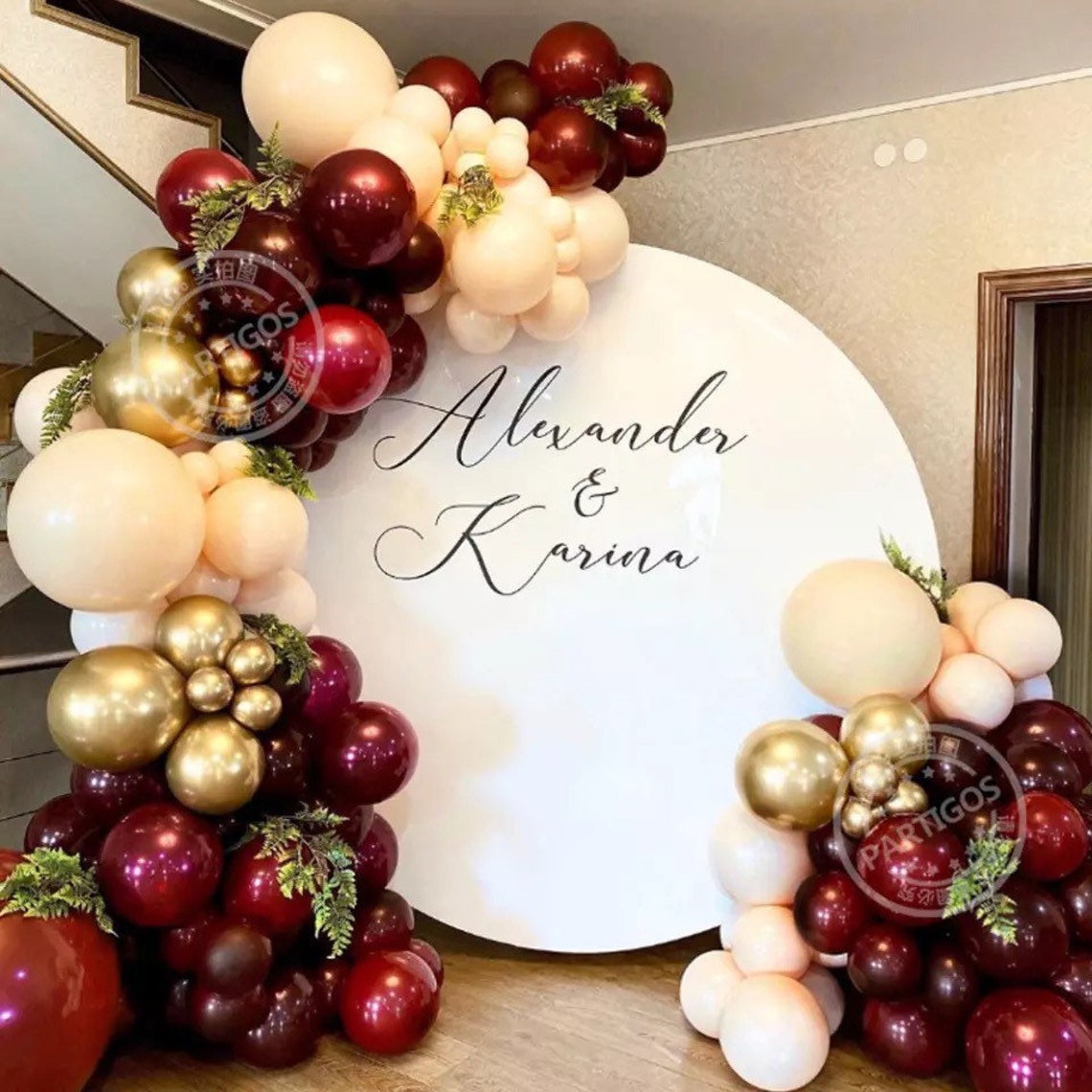 185pcs Burgundy Balloon Garland Arch Kit Metallic Gold Skin Latex ... 185pcs Burgundy Balloon Garland Arch Kit Metallic Gold Skin Latex ...