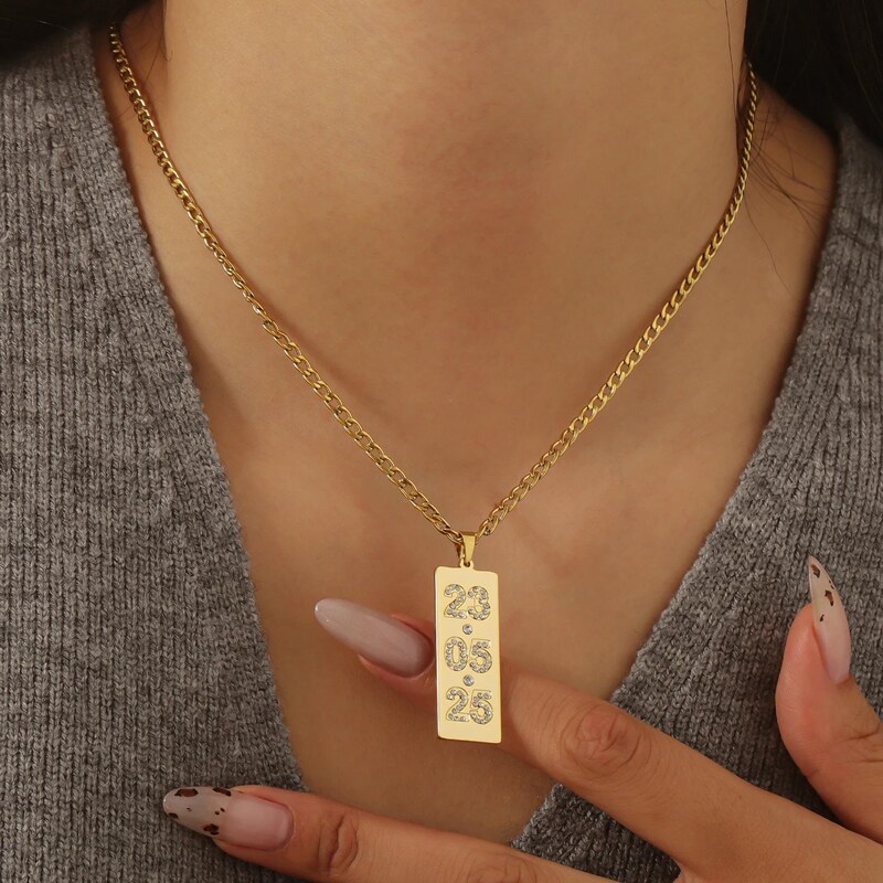 Birth Date Necklace - Etsy