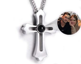 Cross Projection Photo Necklace - Etsy