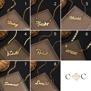 Custom Name Necklace 18K Gold Plated Name Necklace - Etsy
