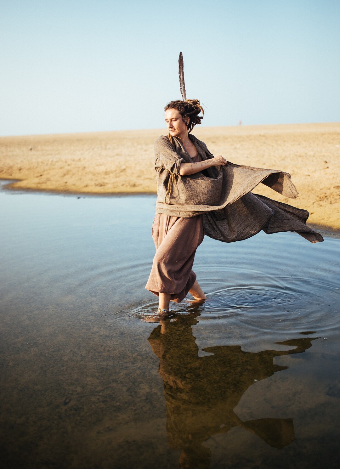 Comfy Free Fitting Transformer Jacket Natural Raw Cotton Khadi Brown ...