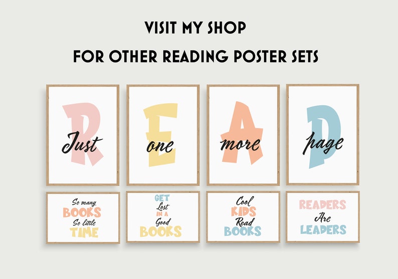 Reading Posters Reading Corner Posters Reading Corner Wall - Etsy