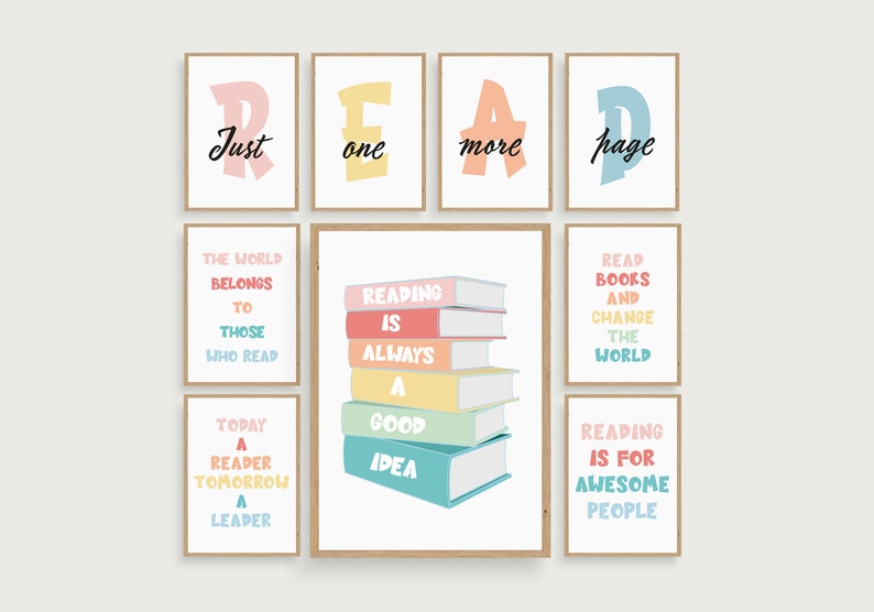 Reading Posters Reading Corner Decor Reading Posters for - Etsy
