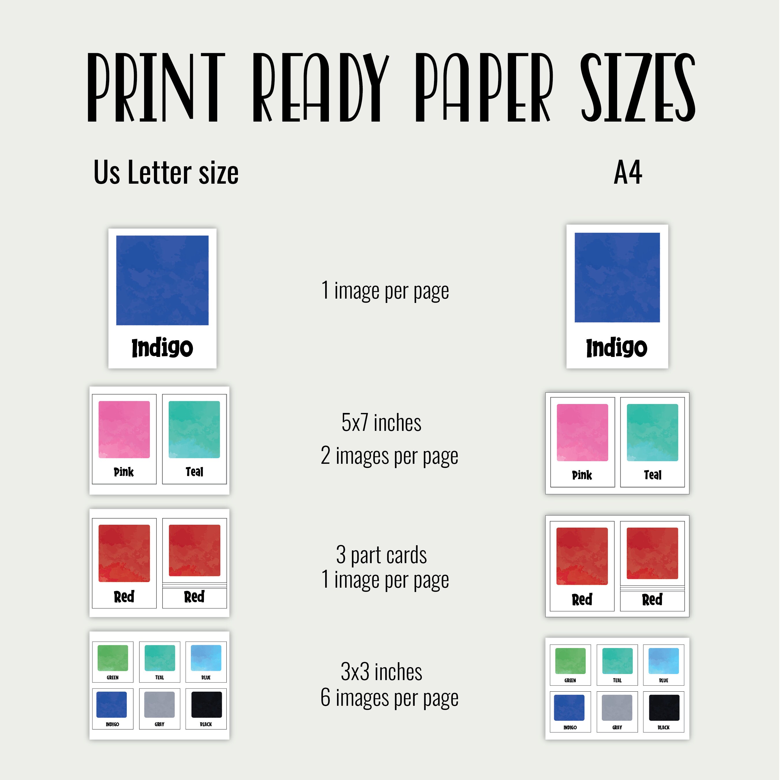 Color Flashcards, 12 Color Cards,color Activity for Preschool, Pre ...