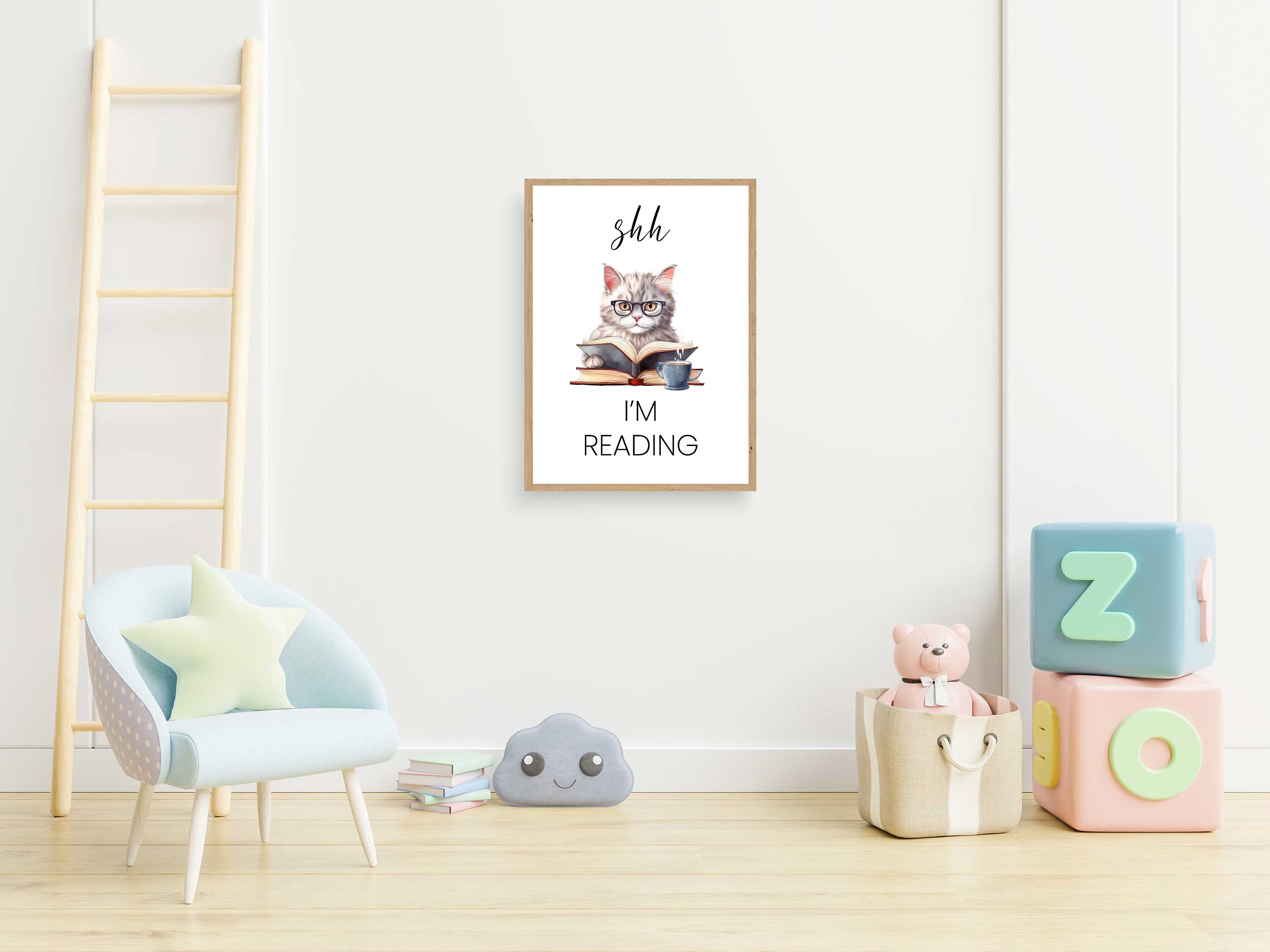 Shh I'm Reading, Reading Poster, Reading Prints, Reading Printable ...
