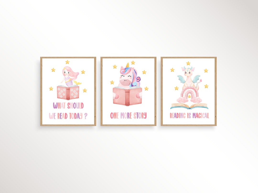 Reading Poster, Reading Nook Poster, Girls Room Decor, Classroom ...