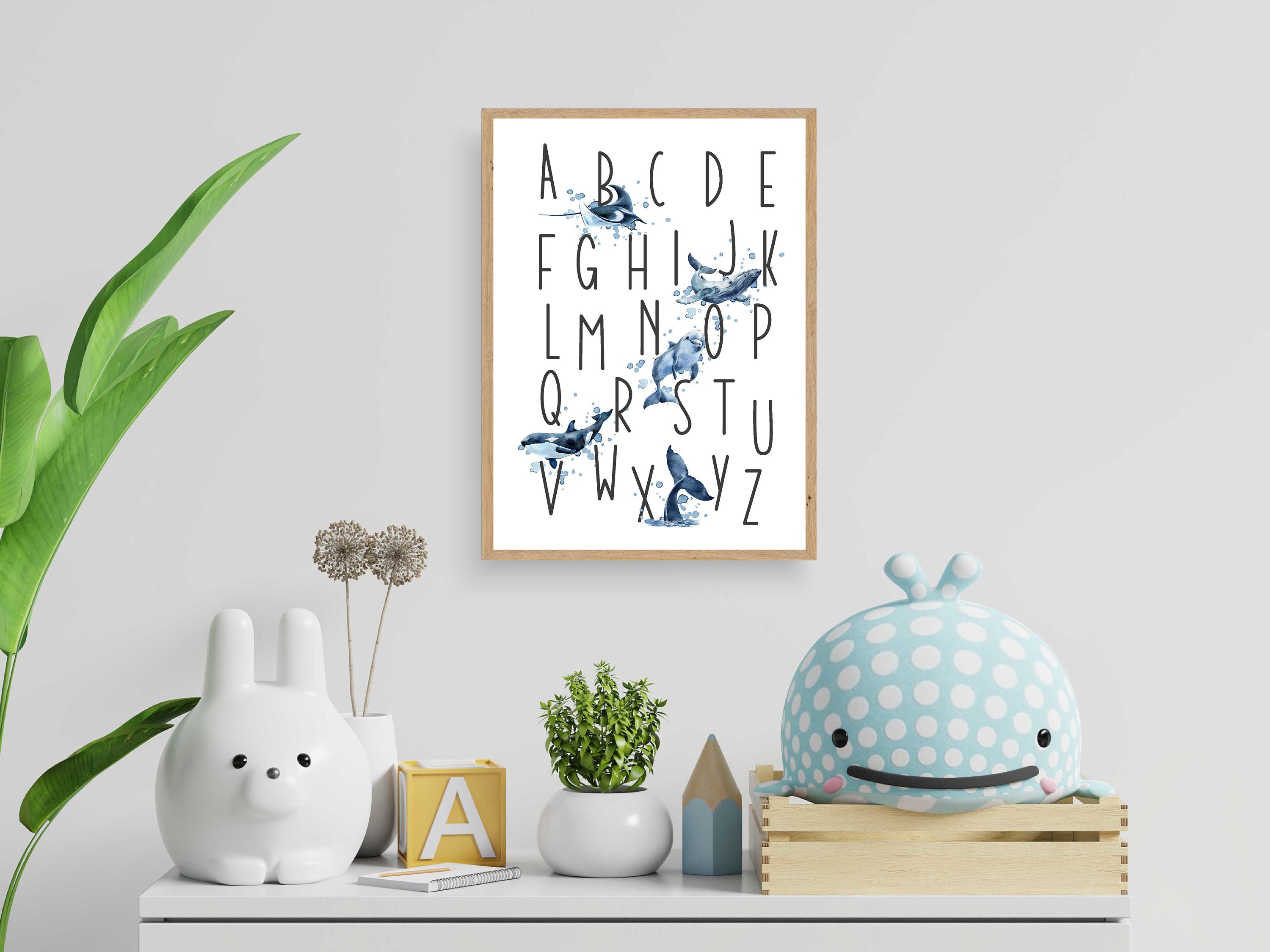 Ocean Alphabet Poster, Sea Animals Alphabet Poster, Nautical Alphabet ...