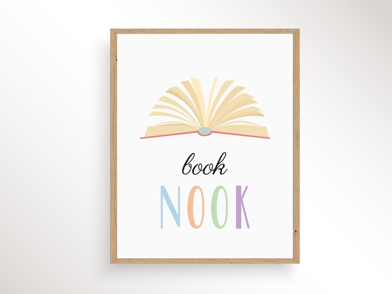 Book Nook Sign Reading Corner Poster Reading Nook Sign - Etsy