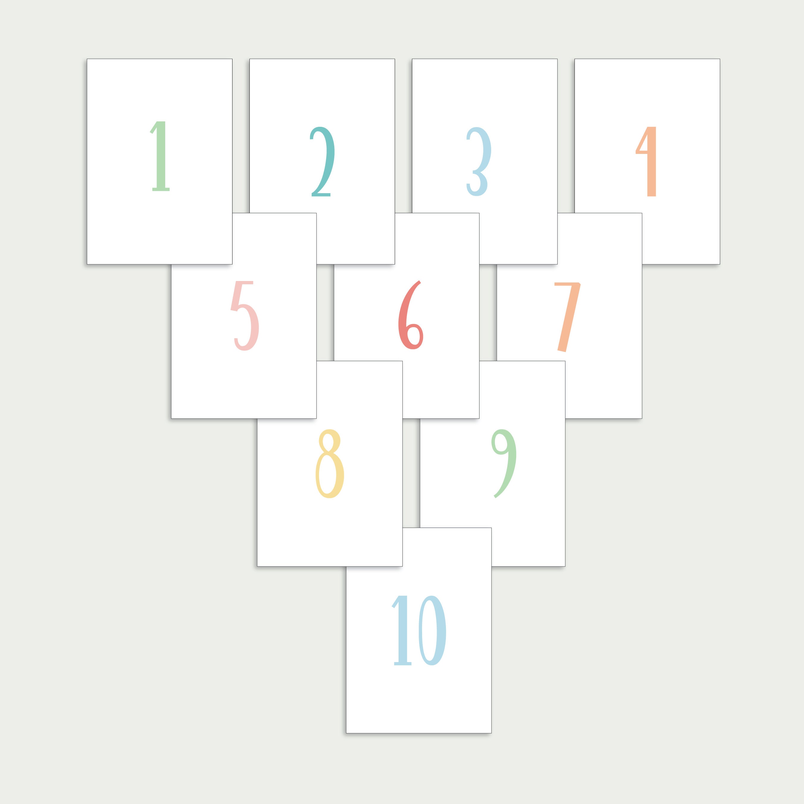 Numbers Flash Cards 1-10, Printable Counting Flash Cards, Number Cards ...