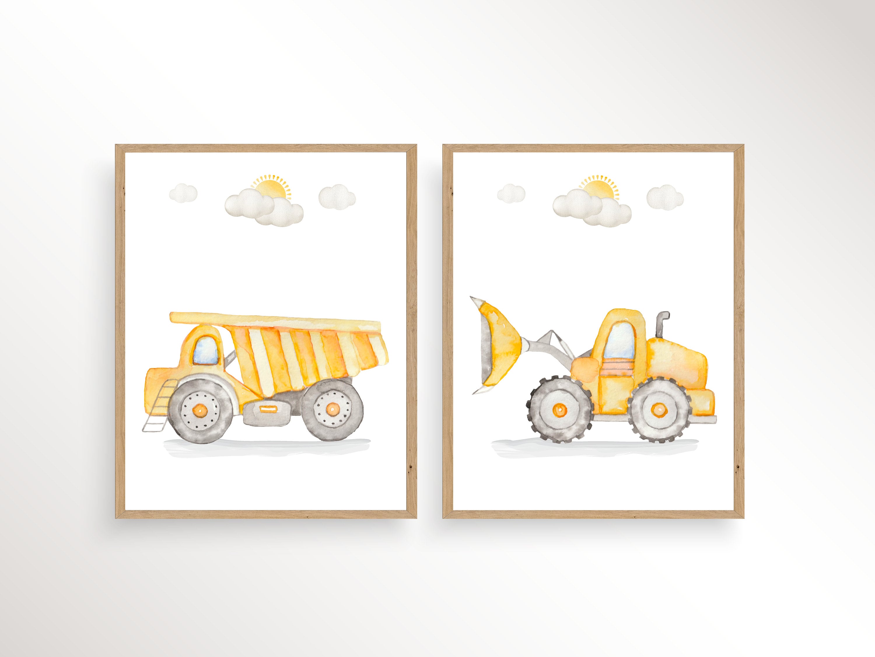 Construction Prints Set of 6, Construction Trucks Prints, Nursery Truck ...