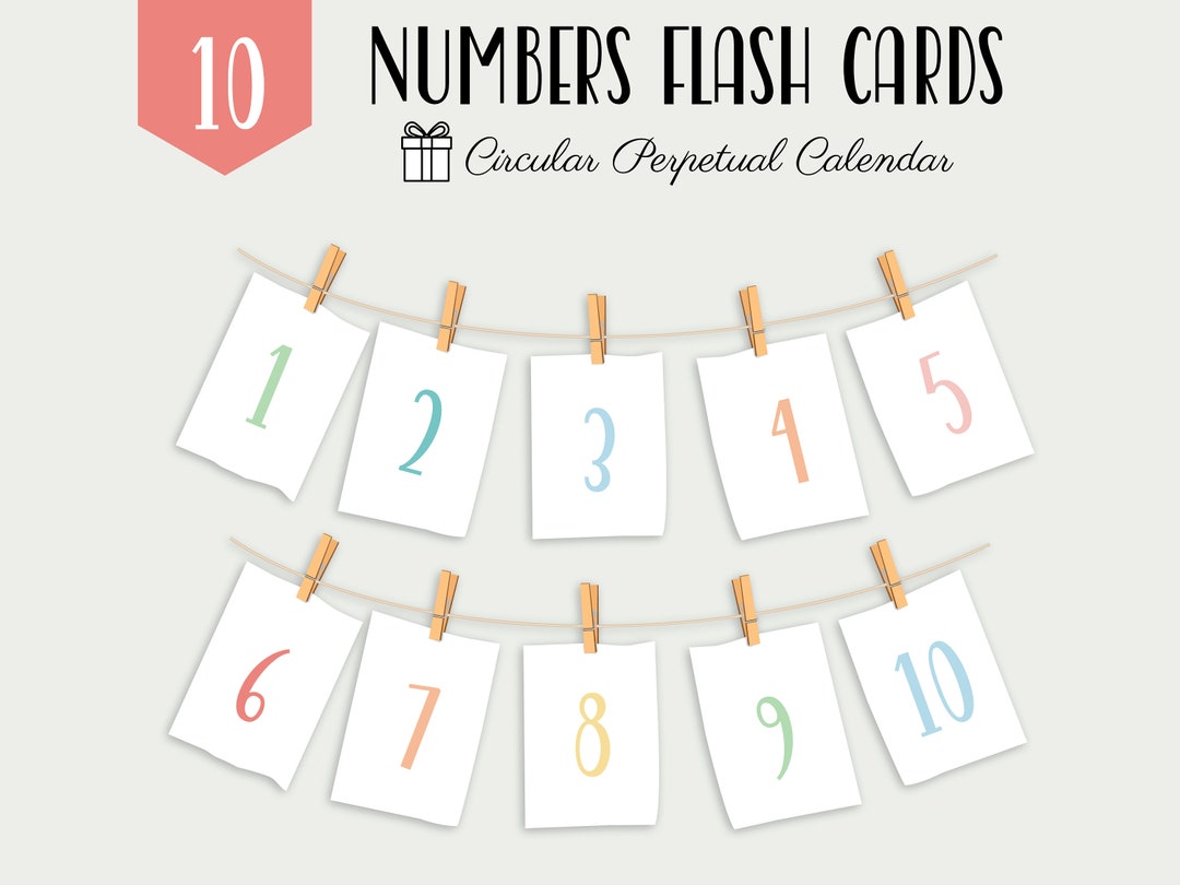 Numbers Flash Cards 1-10, Printable Counting Flash Cards, Number Cards ...
