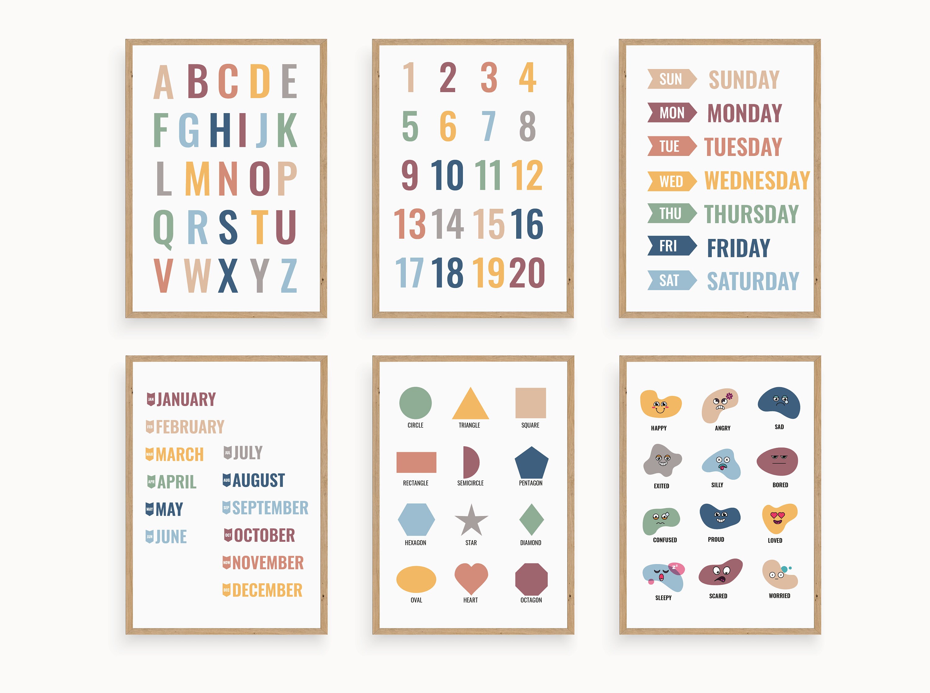 Educational Posters Set of 6 Classroom Posters Homeschool - Etsy