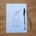 Graphite Pencil Drawing of an Adorable Rabbit. Drawing Entirely ...