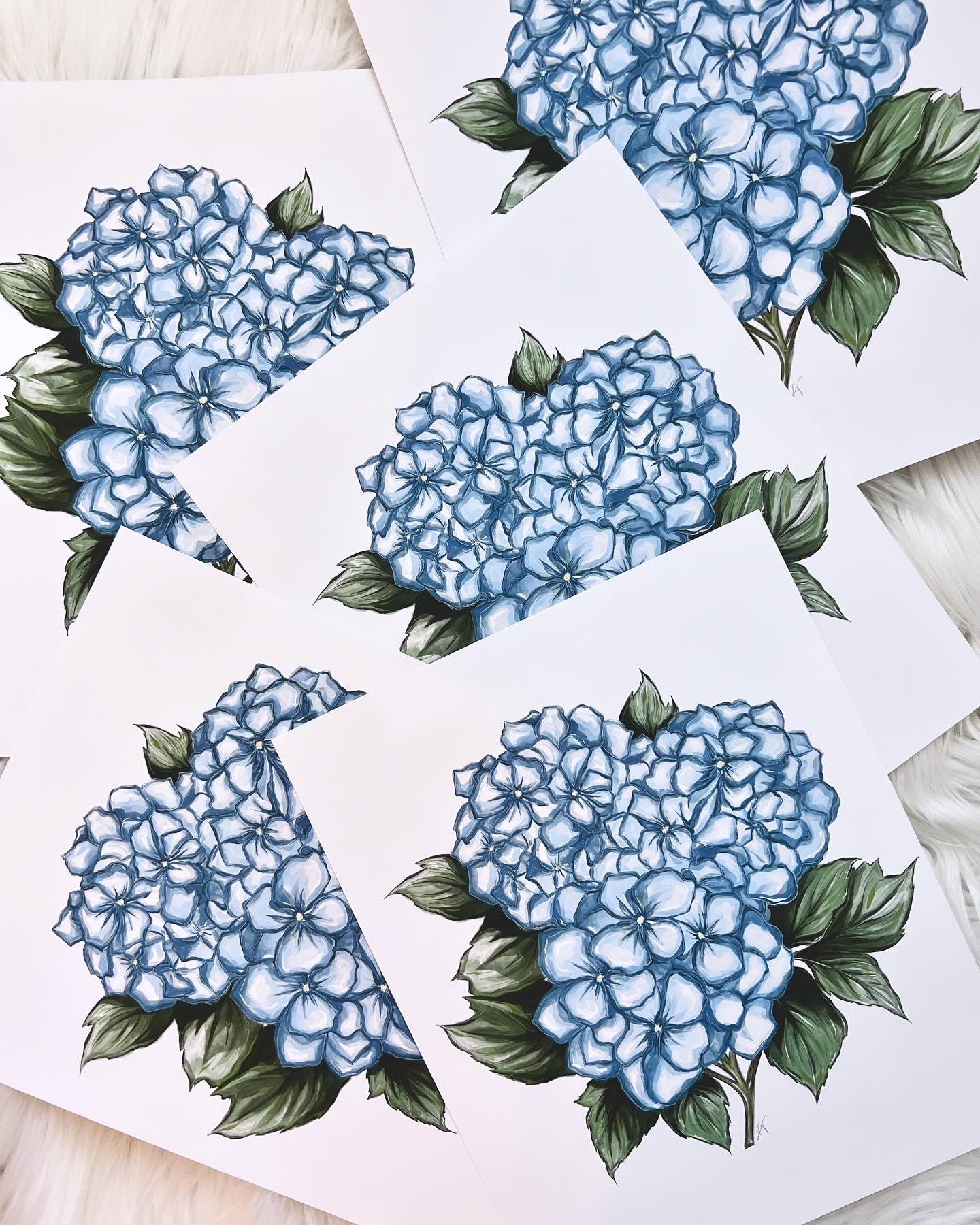 Blue Hydrangea Print - Etsy
