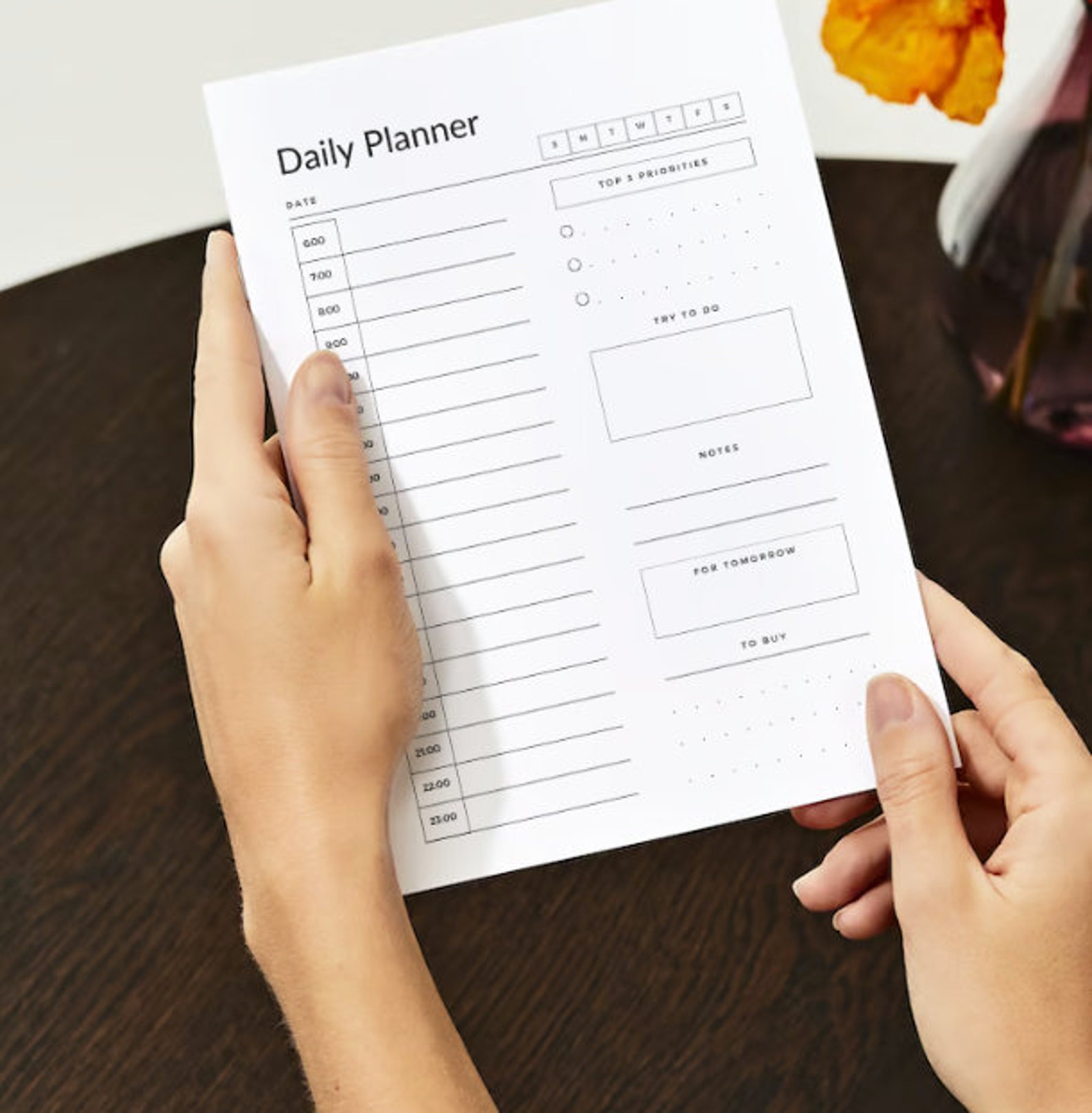 Minimalist Daily Planner | Printable Organizer | Clean & Efficient ...