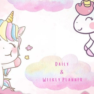 Unicorn Weekly & Monthly Planner Printable | Cute Magical Organizer ...