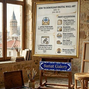 Maiden's Tower Istanbul Oil Painting Canvas, Bosphorus View Wall Art ...