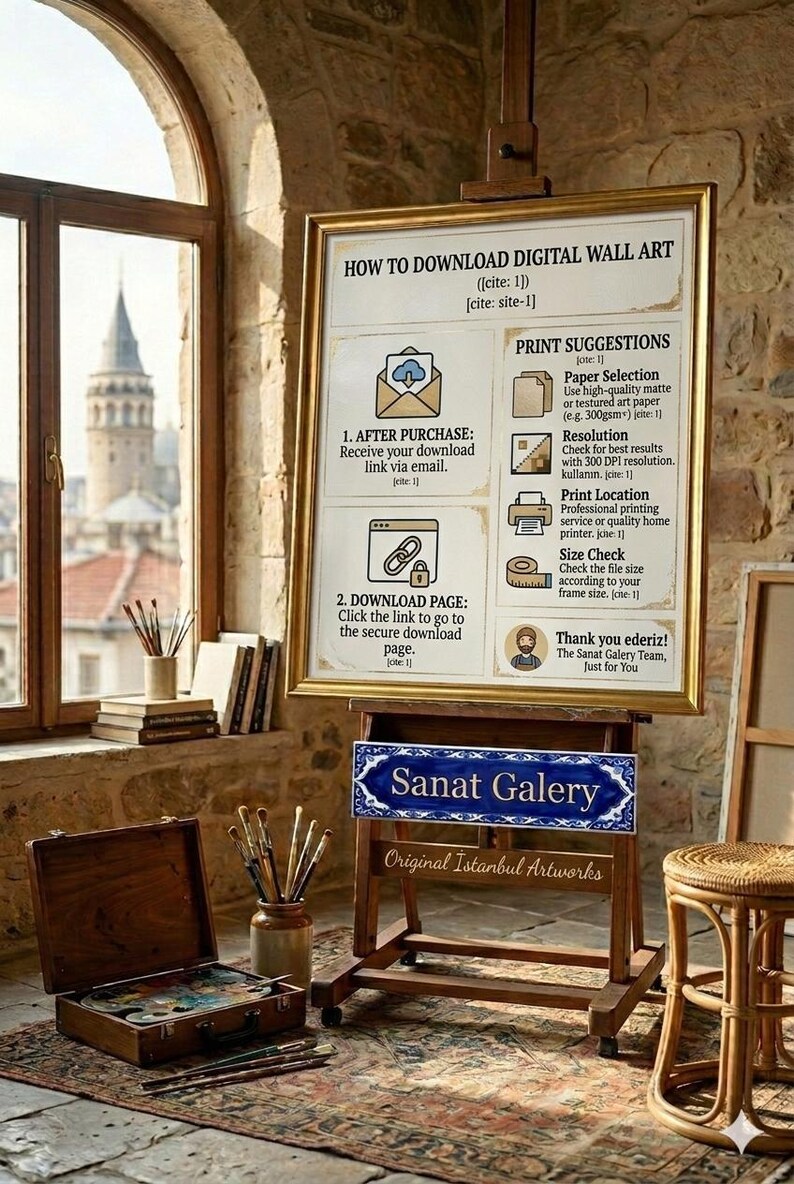 Maiden's Tower Istanbul Oil Painting Canvas, Bosphorus View Wall Art ...