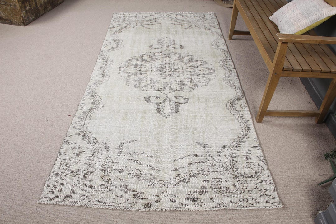 Vintage Rug, Turkish Rug, 4x8 Area Rug, Muted Oushak Rugs, Rugs for ...