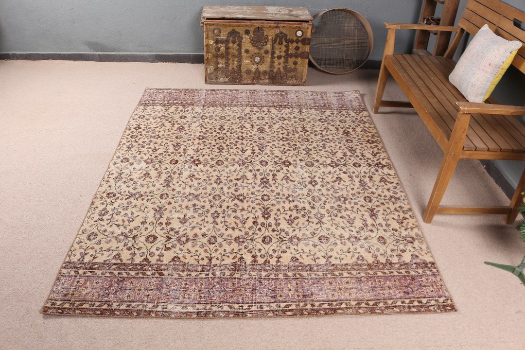 Vintage Rug, Turkish Rug, 6x7 Area Rugs, Antique Anatolian Rug, Rugs ...