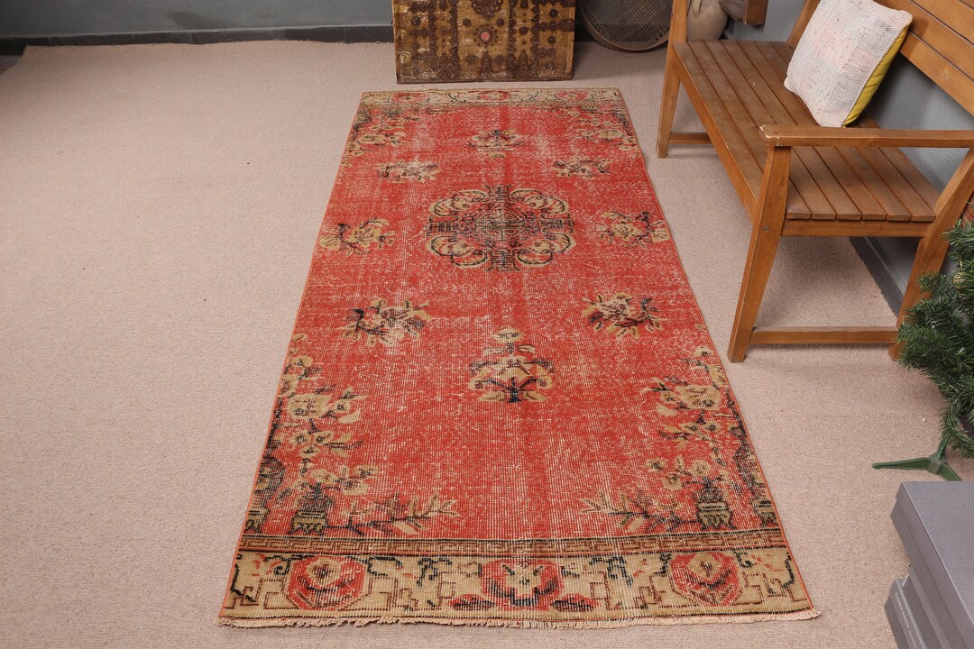 Turkish Rug, Vintage Rug, 4x9 Ft Area Rug, Anatolian Rug, Rugs for ...