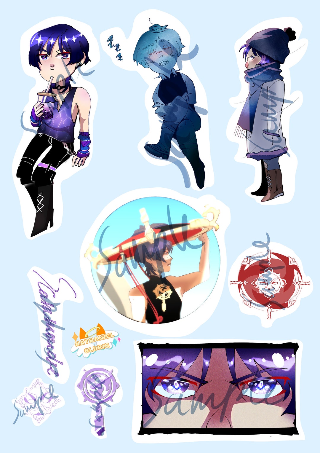 Scaramouche Wanderer Genshin Impact Sticker Sheet A5 MADE TO ORDER - Etsy