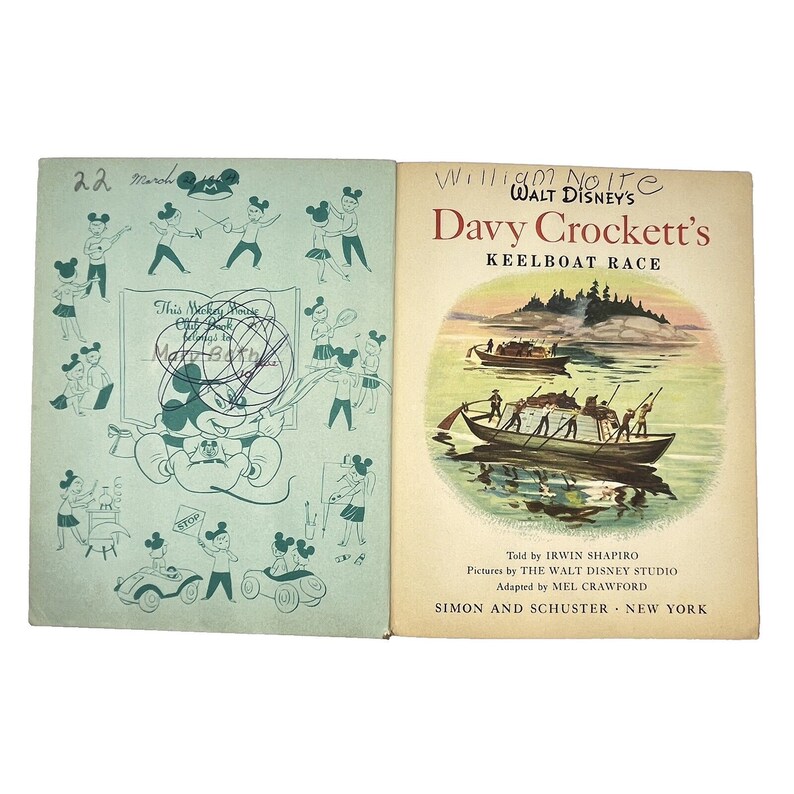 Vintage Walt Disney's Davy Crockett's Keelboat Race 1st Edition Letter ...