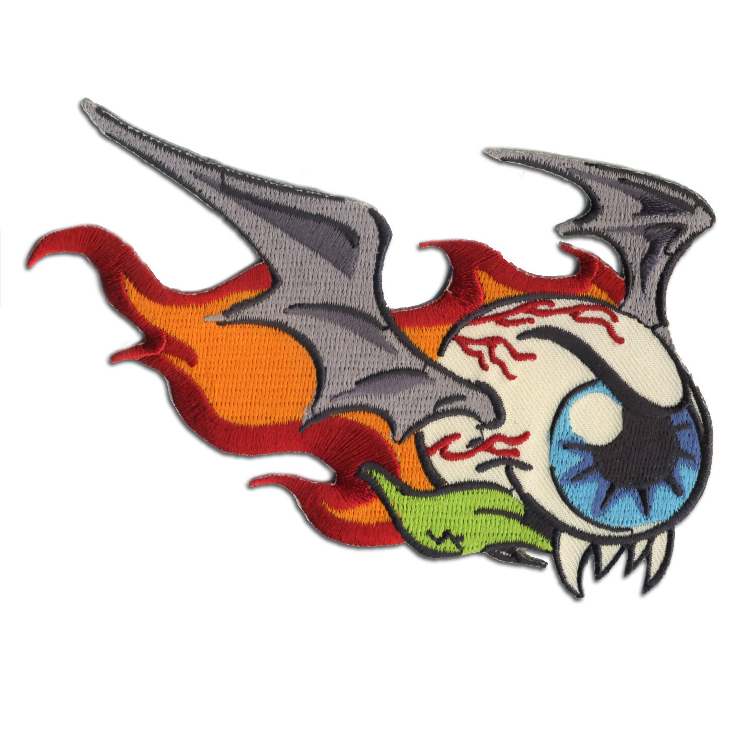 Eyeball Monster With Flame Detail Iron-on Embroidered Patch - Etsy