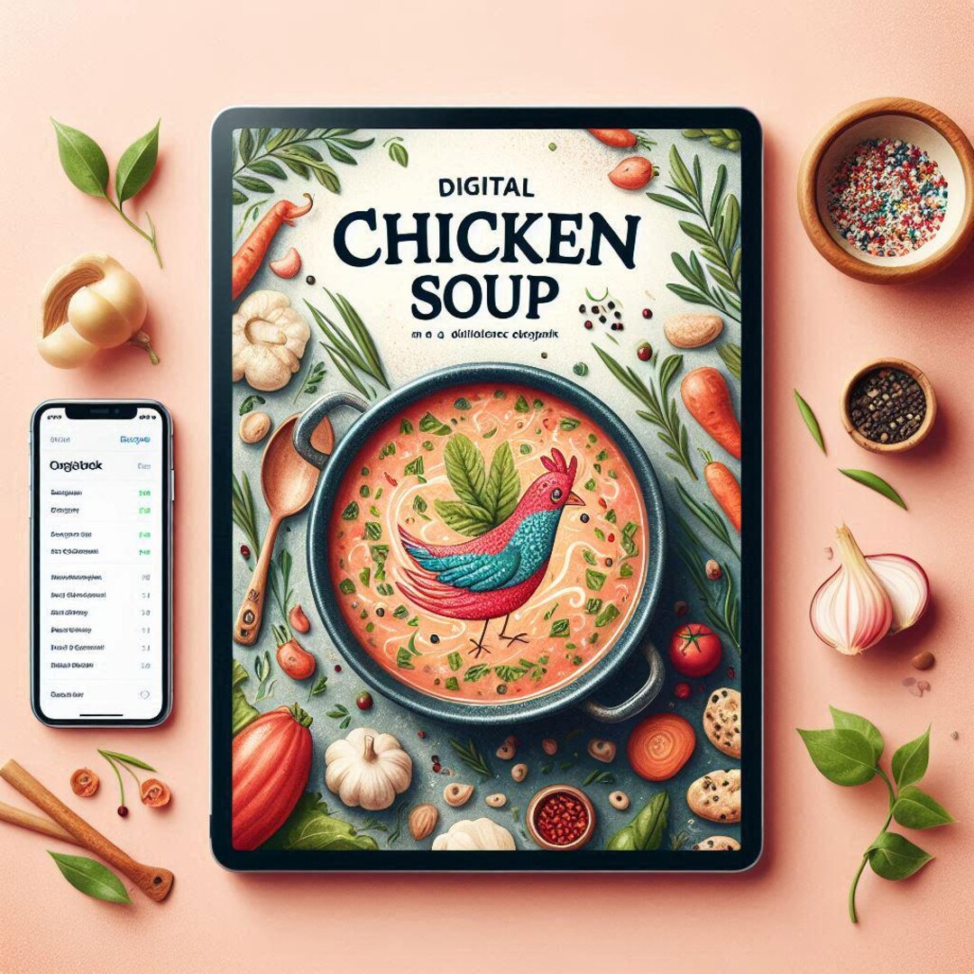 Chicken Soup Recipe, Digital Download, Easy Chicken Soup, Recipe Cards ...