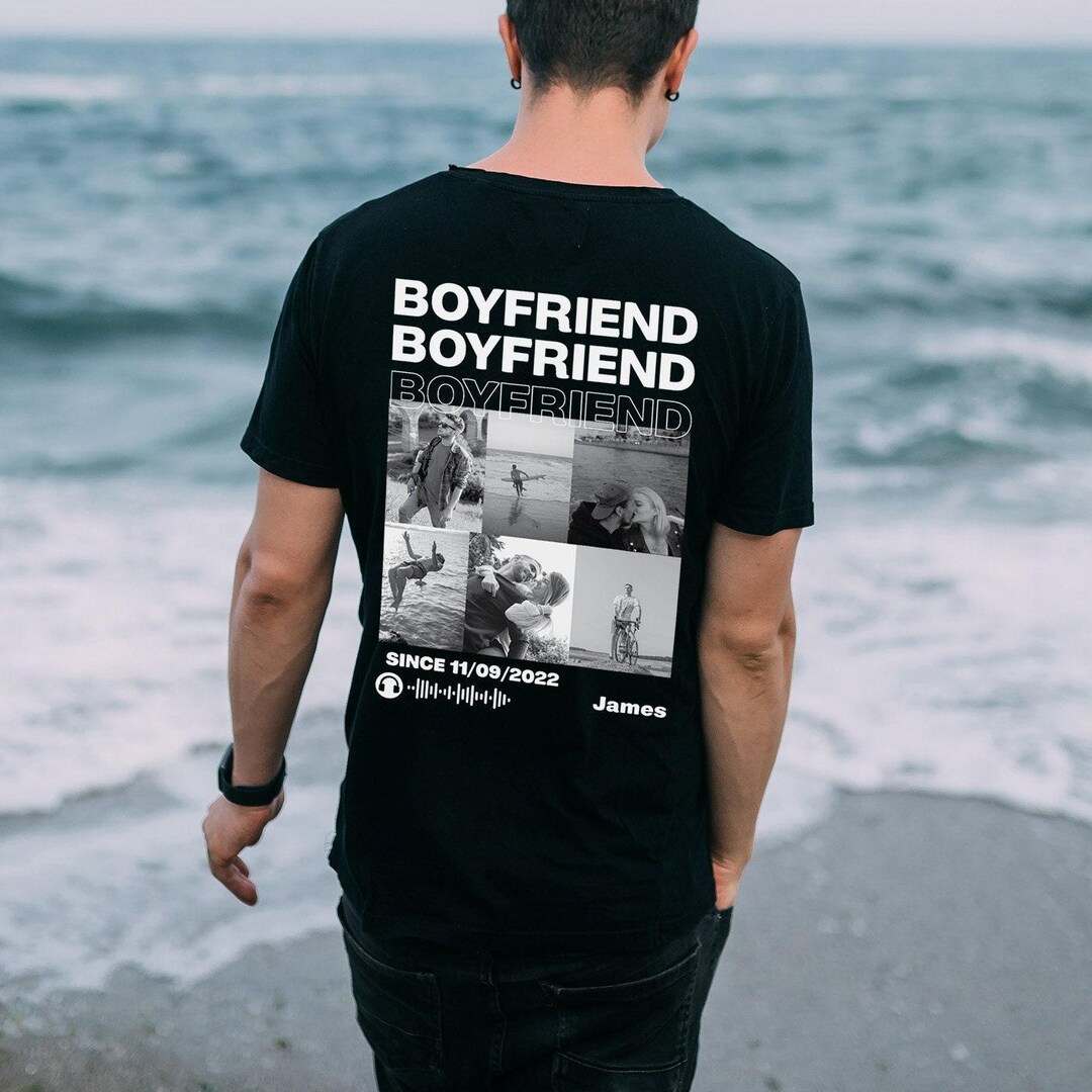 One-of-a-kind Boyfriend Shirt: Custom Music & Photo Collage - Etsy
