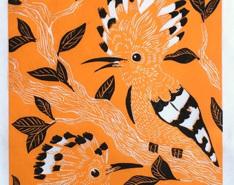 Orange Linocut Print - Etsy