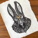 Rabbit Linocut Original Animal Lino Print, Bunny Moon Illustration Wall ...