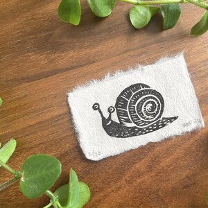 Snail Mini Lino Print Little Insect Linocut, Cute Wildlife Art Gift ...