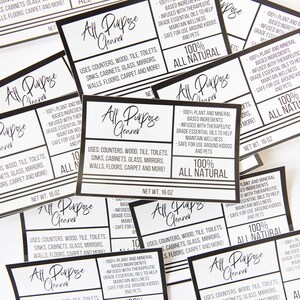 All Purpose Cleaner Label - Etsy