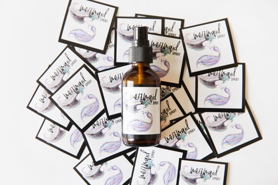 DIY Essential Oil Mermaid Spray Label | Etsy