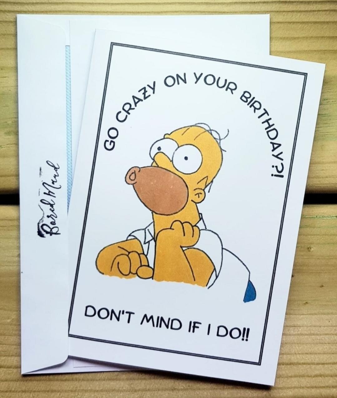 Crazy Homer Handmade Birthday Card - Etsy
