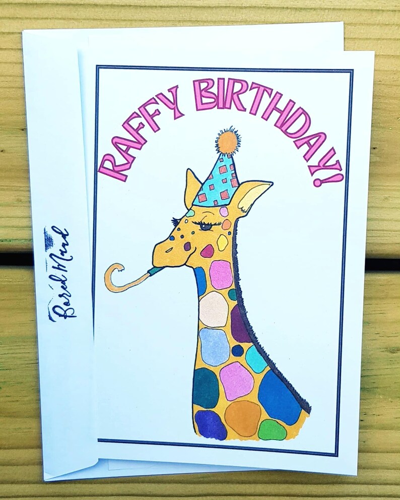 Giraffe Handmade Birthday Card - Etsy