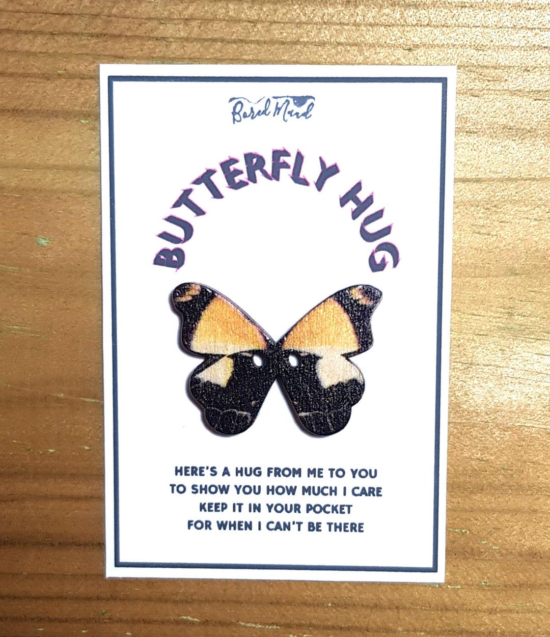 Black and Yellow Butterfly Pocket Hug Gift Handmade - Etsy