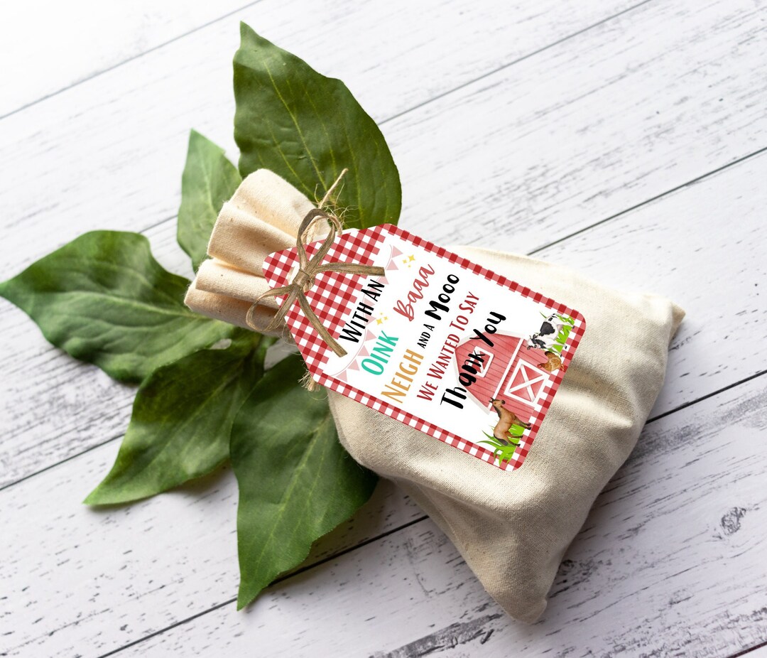 12 Farm Themed Favor Tags, Thank You, Country, Cowboy, Cowgirl, Farmer ...