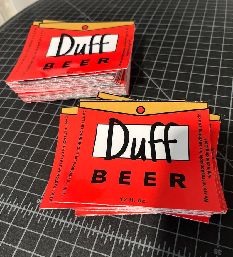 Duff Beer Sticker - Simpsons - Beer - FREE SHIPPING, Custom Made ...