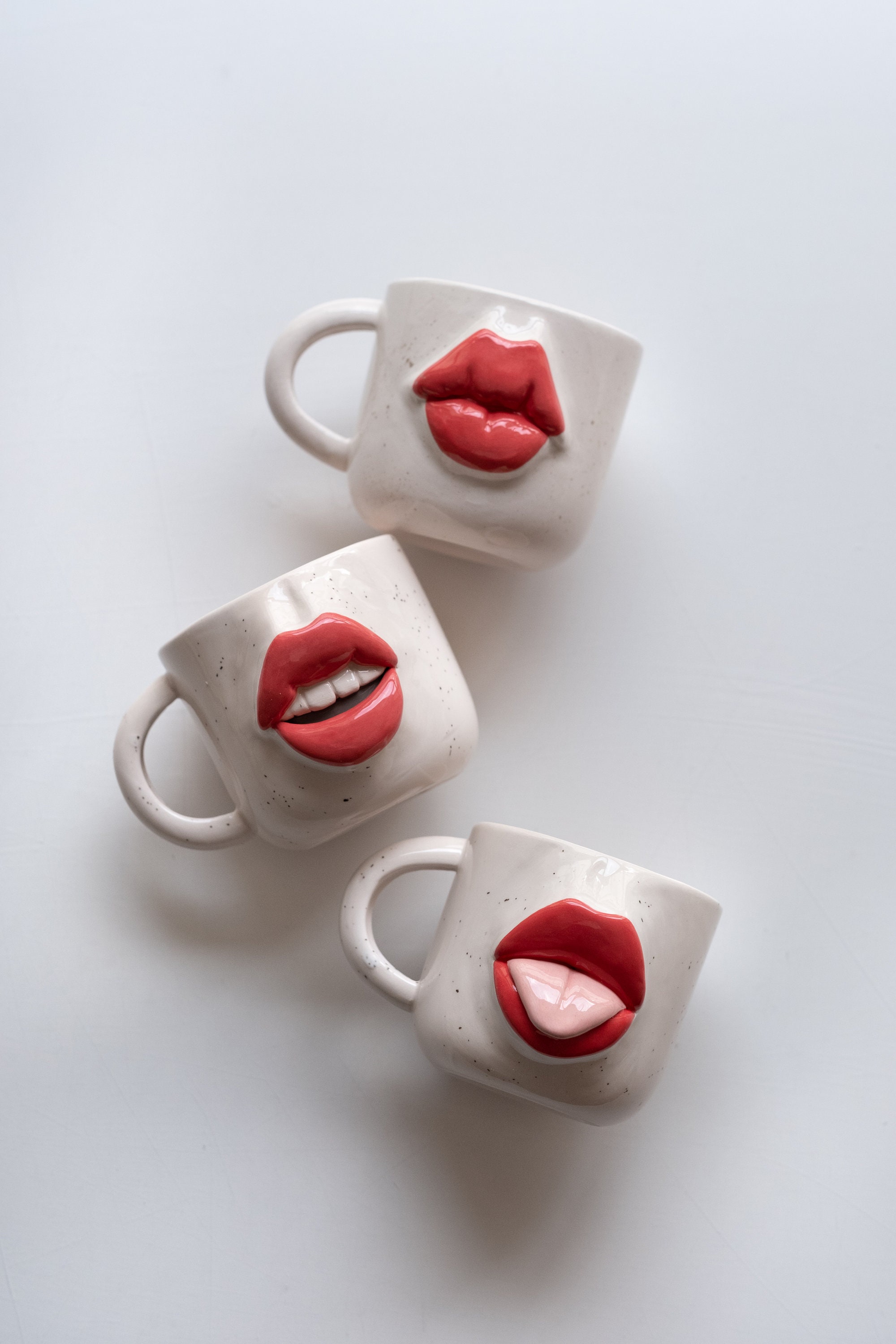 Handmade Tongue Out Mug, Tongue Mug, Lip Mug, Red Lip Mug, Gifts İdea ...