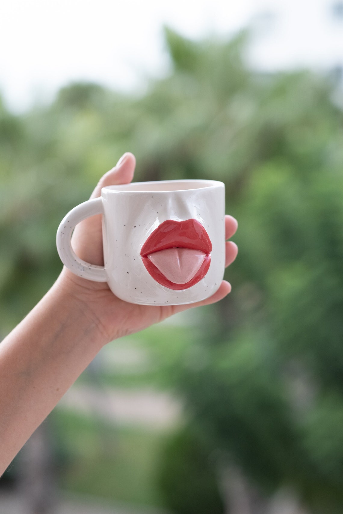 Handmade Tongue Out Mug, Tongue Mug, Lip Mug, Red Lip Mug, Gifts İdea ...
