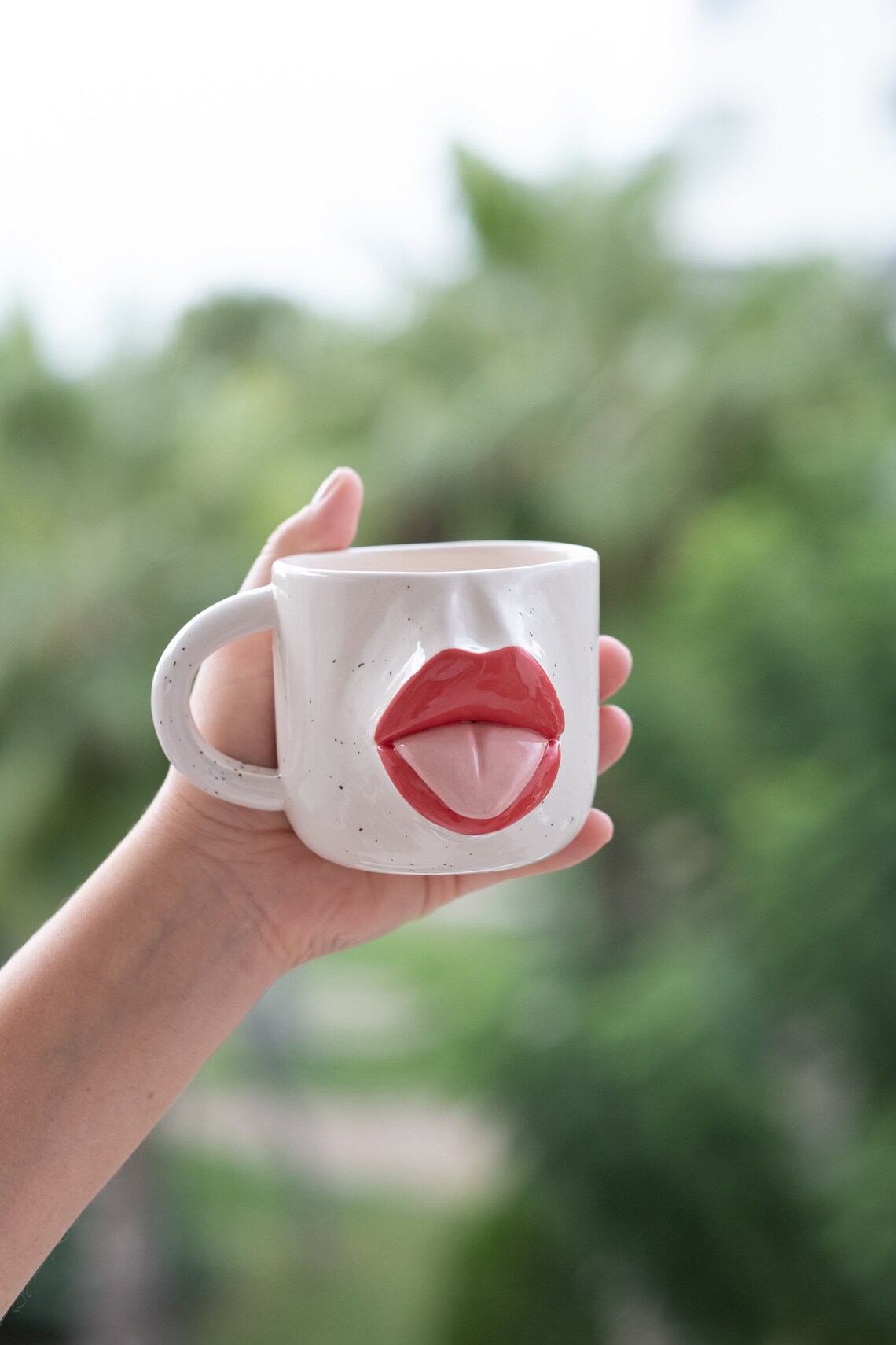 Handmade Tongue Out Mug, Tongue Mug, Lip Mug, Red Lip Mug, Gifts İdea ...
