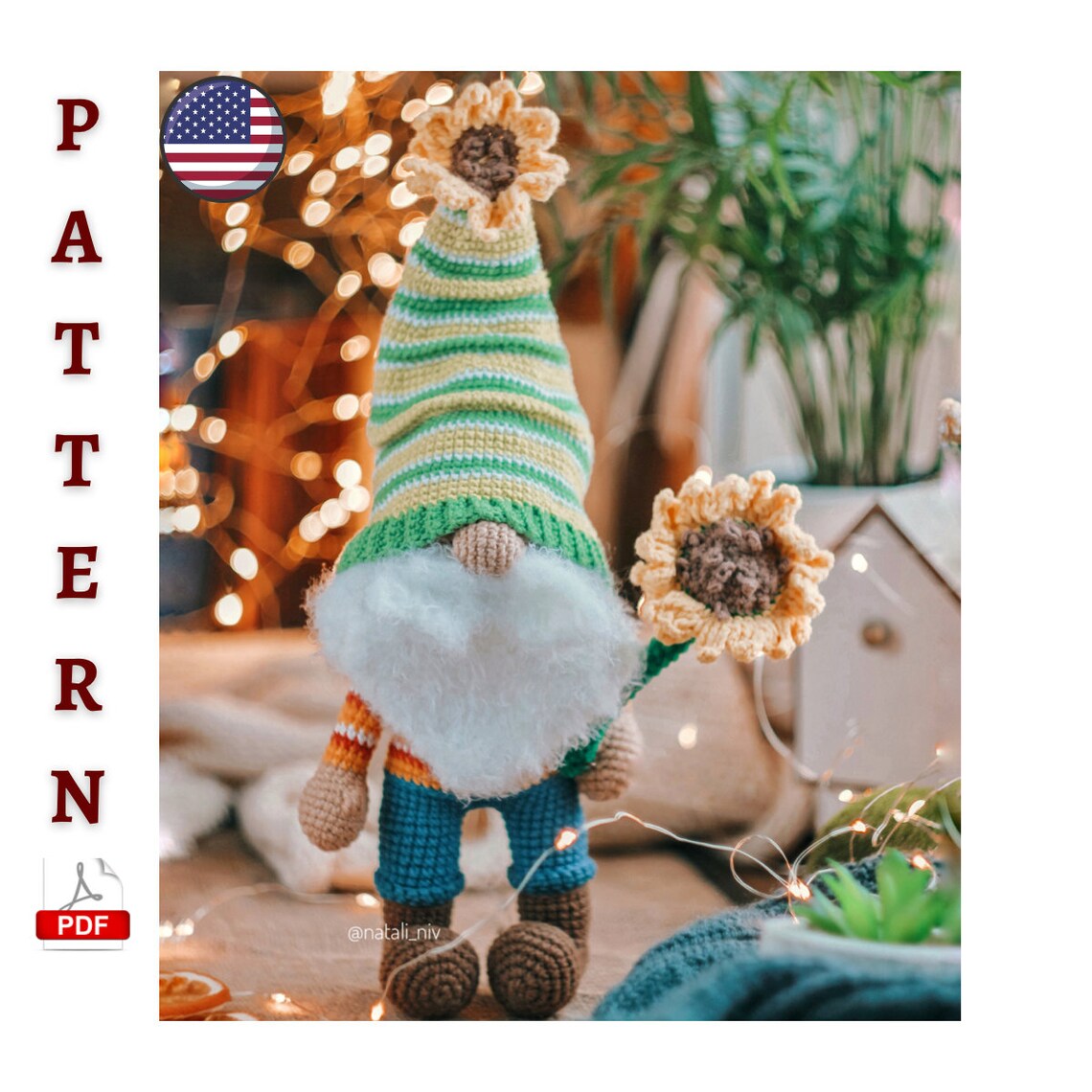 GNOME Crochet Pattern Doll English Amigurumi Toy Handmade - Etsy