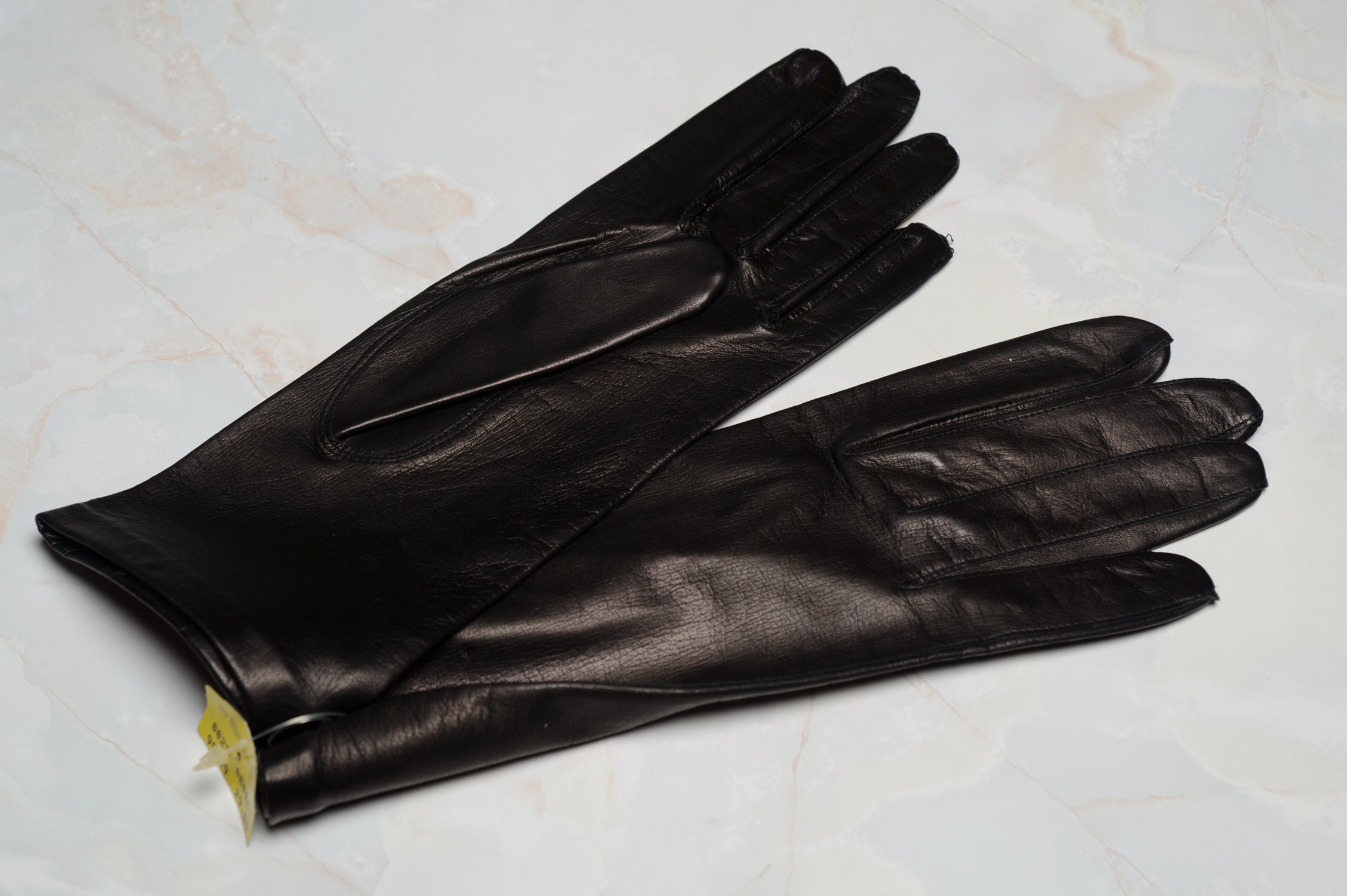 Extra small black leather gloves store