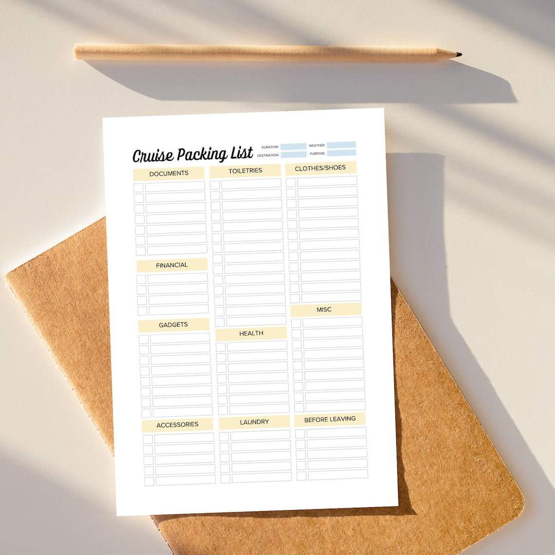Editable Cruise Packing Checklist Printable Packing Checklist Travel ...