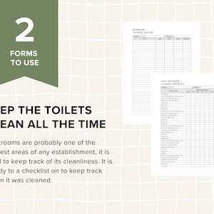Restroom Cleaning Checklist | Restroom Sign off Form | Editable and ...